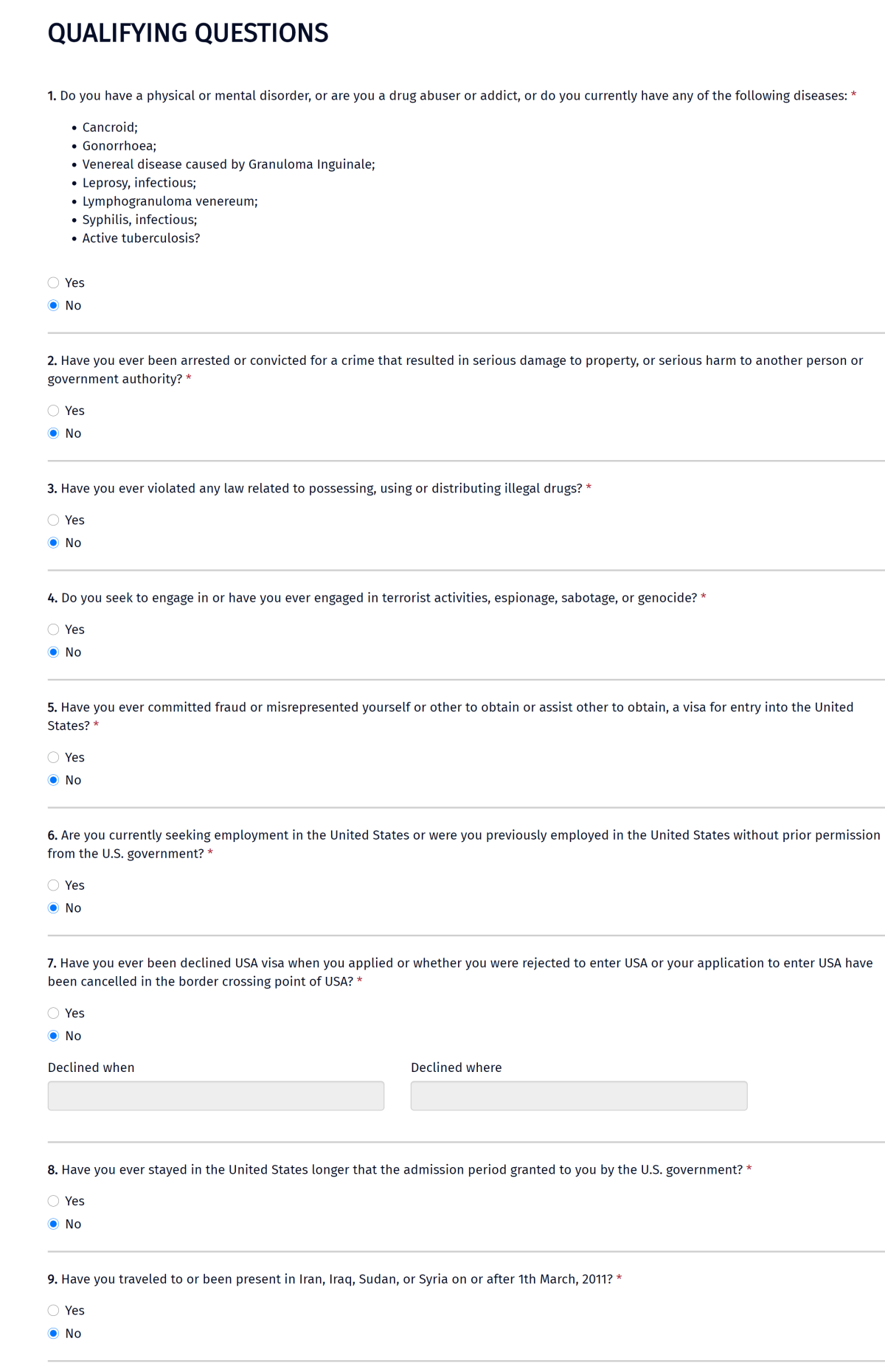 ESTA Form Questions List - What Will You Be Asked & Why? | Esta TO US